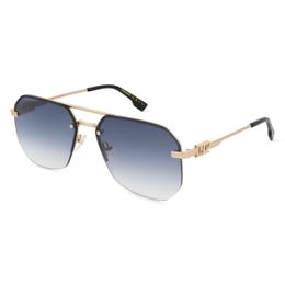Dsquared2 D2 0103/S | Herren-Sonnenbrille | Fassung: Vollrand, Geometrisch, Metall, Gold Blau | Glasfarbe: Blau