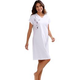 Damen Nachthemden im Doppelpack wei&szlig; + rot, Gr&ouml;&szlig;e 48/50