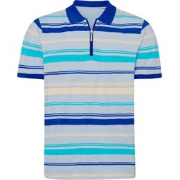CR&Eacute;ATION L Herren Poloshirt eisblau-royalblau-geringelt Gr&ouml;&szlig;e 48/50