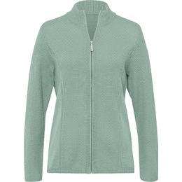 Damen Strickjacke mit Stehkragen, pflegeleicht kalkmint, Gr&ouml;&szlig;e 38