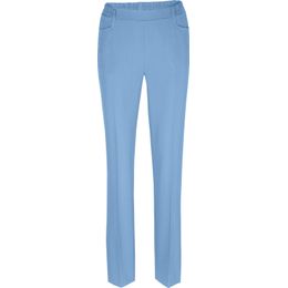Damen B&uuml;gelfaltenhose mit Rundum-Dehnbund mittelblau, Gr&ouml;&szlig;e 50