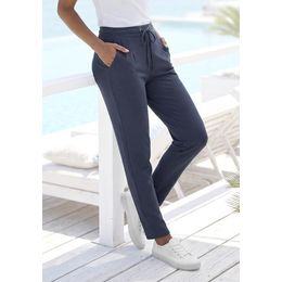 Lascana Schlupfhose 'in bequemer Passform und b&uuml;gelfreiem Material' blau Gr. 34 f&uuml;r Damen. Figurumspielend