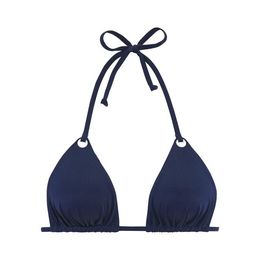 s.Oliver Triangel-Bikini-Top 'Beverly' blau Gr. 38 Cup C/D. Mit Zierringe. Ohne B&uuml;gel. Nachhaltig.
