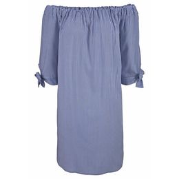 Lascana Strandkleid 'mit Carmenausschnitt und 3/4-&Auml;rmeln aus gewebter Viskose, Blusenkleid' mehrfarbig Gr. 46 f&uuml;r Damen. Mit Carmenausschnitt. 