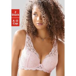 PETITE FLEUR BY LASCANA Push-up-BH pink Gr. 80A. Mit Schleife. Mit Herausnehmbaren Kissen und mit B&uuml;gel
