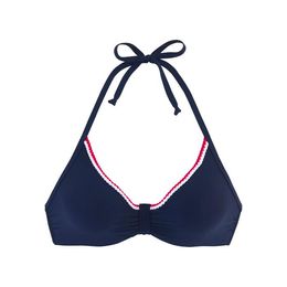 s.Oliver B&uuml;gel-Bikini-Top 'Junis' blau Gr. 40 Cup C. Mit Flechtdetails. Mit B&uuml;gel Und Mit St&auml;bchen. Nachhaltig.