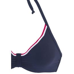 s.Oliver B&uuml;gel-Bikini-Top 'Junis' blau Gr. 40 Cup D. Mit Flechtdetails. Mit B&uuml;gel Und Mit St&auml;bchen. Nachhaltig.