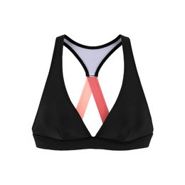 active by Lascana LASCANA ACTIVE Triangel-Bikini-Top 'Janni' schwarz Gr. 36 Cup C/D. Mit Logodruck. Ohne B&uuml;gel. Nachhaltig.