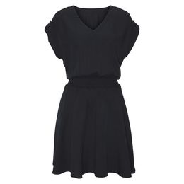 Buffalo Sommerkleid 'mit V-Ausschnitt aus weicher Lyocellware' blau Gr. 38 f&uuml;r Damen. Mit V-Ausschnitt. Figurumspielend. Nachhaltig.