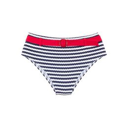 s.Oliver Highwaist-Bikini-Hose 'Elain' mehrfarbig Gr. 42. Mit Zierg&uuml;rtel. Nachhaltig.