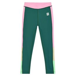 Color Kids Sport-Leggings in Dunkelgr&uuml;n/ Rosa - 33% | Gr&ouml;&szlig;e 134 | Kinder-outdoorhosen