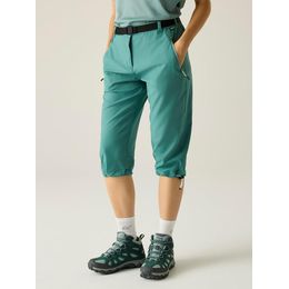 Regatta Funktions-Caprihose "Xert Stretch" in T&uuml;rkis - 75% | Gr&ouml;&szlig;e 34 | Damen-sporthosen