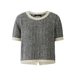 Oui Pullover in Dunkelblau/ Wei&szlig; - 54% | Gr&ouml;&szlig;e 44 | Damen-pullover-cardigans