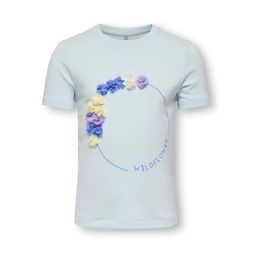 KIDS Only Shirt "Bloom" in Hellblau - 41% | Gr&ouml;&szlig;e 104 | Kinder-oberteile