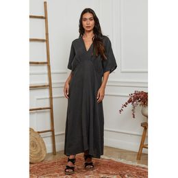 La Compagnie Du Lin Leinen-Kleid "Jacobi" in Schwarz - 72% | Gr&ouml;&szlig;e S | Damen-kleider