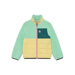 Color Kids Fleecejacke in Gr&uuml;n/ Gelb - 55% | Gr&ouml;&szlig;e 134 | Kids-fleecejacken-fleecepullover
