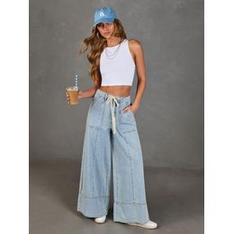 Milan Kiss Jeans-Marlenehose in Hellblau - 62% | Gr&ouml;&szlig;e XL | Damenjeans