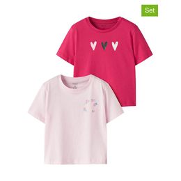 name it 2er-Set: Shirts "Nula" in Rot/ Rosa - 30% | Gr&ouml;&szlig;e 104 | Kinder-oberteile