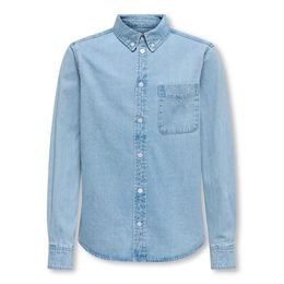 ONLY & SONS Junior Jeanshemd "Orson" in Hellblau - 54% | Gr&ouml;&szlig;e 128 | Kinder-blusen-hemden