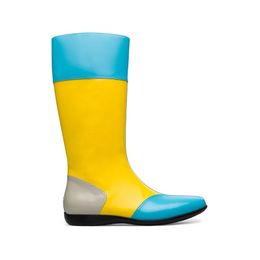 Camper Leder-Stiefel in Gelb/ Hellblau - 78% | Gr&ouml;&szlig;e 39 | Damen-stiefel