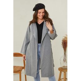 Curvy Lady &Uuml;bergangsmantel in Grau - 76% | Gr&ouml;&szlig;e 40/42 | Damenjacken