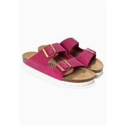 BACKSUN Leder-Pantoletten "Bali" in Fuchsia - 70% | Gr&ouml;&szlig;e 37 | Damen-pantoletten