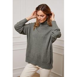 So Cachemire Rollkragenpullover "Kaboul" in Khaki - 77% | Gr&ouml;&szlig;e M | Damen-pullover-cardigans