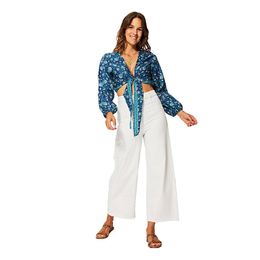 Ipanima Bluse in Dunkelblau/ T&uuml;rkis - 76% | Gr&ouml;&szlig;e 34/36 | Damen-blusen