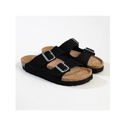 BACKSUN Leder-Pantoletten in Schwarz - 72% | Gr&ouml;&szlig;e 37 | Damen-pantoletten