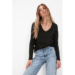 Trendyol Longsleeve in Schwarz - 63% | Gr&ouml;&szlig;e L | Damen-tops