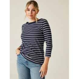 Regatta Longsleeve "Baylette II" in Dunkelblau/ Wei&szlig; - 67% | Gr&ouml;&szlig;e 36 | Damen-tops