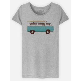 WOOOP Shirt "Blue Van" in Grau - 75% | Gr&ouml;&szlig;e L | Damen-tops
