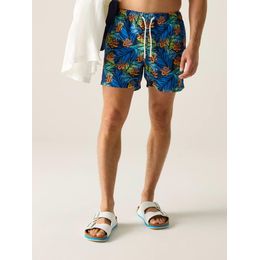 Regatta Badeshorts "Loras" in Blau/ Gr&uuml;n/ Orange - 72% | Gr&ouml;&szlig;e S | Herren-bademode-sport