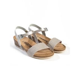 BACKSUN Keilsandaletten "Lola" in Silber - 53% | Gr&ouml;&szlig;e 39 | Damen-sandalen