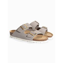 Sunbay Leder-Pantoletten "Trefle" in Grau - 56% | Gr&ouml;&szlig;e 39 | Damen-pantoletten