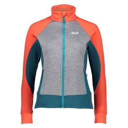 Jack Wolfskin Fleecejacke "Sky Peak" in Orange/ T&uuml;rkis/ Grau - 61% | Gr&ouml;&szlig;e M | Damenjacken