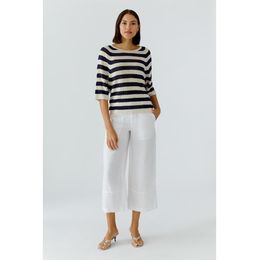 Oui Pullover in Dunkelblau/ Creme - 53% | Gr&ouml;&szlig;e 42 | Damen-pullover-cardigans