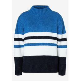 More & More More & More Pullover in Blau/ Wei&szlig;/ schwarz - 78% | Gr&ouml;&szlig;e 40 | Damen-pullover-cardigans