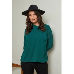 Curvy Lady Bluse in Gr&uuml;n - 77% | Gr&ouml;&szlig;e 44/46 | Damen-blusen