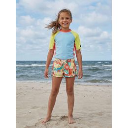 Reima Badeshirt "Joonia" in Hellblau/ Gr&uuml;n/ Orange - 43% | Gr&ouml;&szlig;e 152 | Kinder-bademode