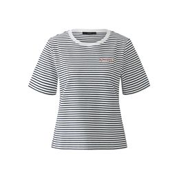Oui Shirt in Dunkelblau/ Wei&szlig; - 51% | Gr&ouml;&szlig;e 38 | Damen-tops