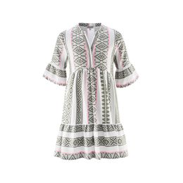 happy girls by Eisend Kleid in Wei&szlig;/ Gr&uuml;n/ Rosa - 61% | Gr&ouml;&szlig;e 140 | Kinderkleider