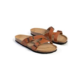 BACKSUN Pantoletten "Talca" in Camel - 55% | Gr&ouml;&szlig;e 41 | Damen-pantoletten