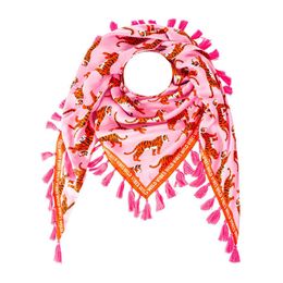 Zwillingsherz Dreieckstuch "Wild Vibes" in Pink/ Orange - (L)200 x (B)90 cm - 44% | Damen-schals-tuecher