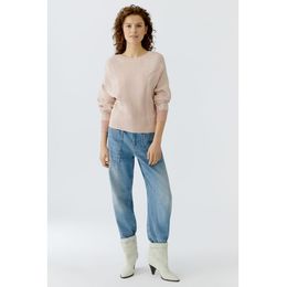 Oui Pullover in Wei&szlig;/ Rosa - 76% | Gr&ouml;&szlig;e 34 | Damen-pullover-cardigans