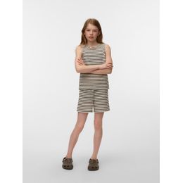 Vero Moda Girl Top "Ohia" in Beige/ Schwarz - 40% | Gr&ouml;&szlig;e 122/128 | Kinder-oberteile