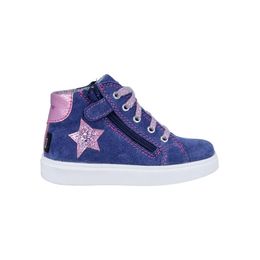 Richter Shoes Leder-Sneakers "Flora" in Blau/ Rosa - 46% | Gr&ouml;&szlig;e 30 | Kindersneakers