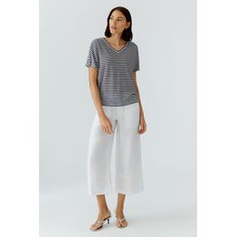 Oui Shirt in Dunkelblau/ Wei&szlig; - 53% | Gr&ouml;&szlig;e 42 | Damen-tops