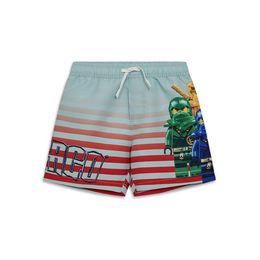 Lego Badeshorts "Waiko" in T&uuml;rkis/ Rot - 39% | Gr&ouml;&szlig;e 128 | Kinder-bademode