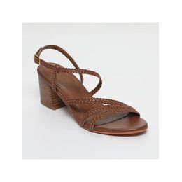 CALANK Leder-Sandaletten in Hellbraun - 35% | Gr&ouml;&szlig;e 40 | Damen-sandalen